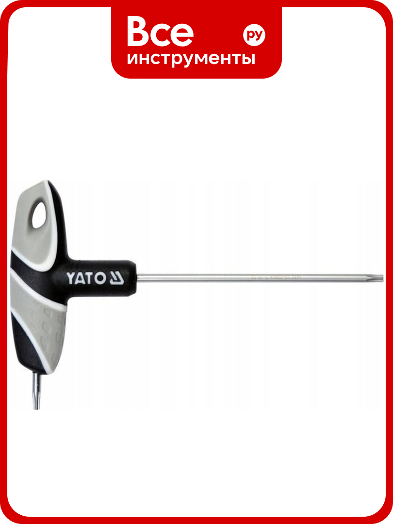 Ключ TORX с Т-образной рукояткой Т15 YATO YT-05604, 89 мм из высококачественной стали с матовым никель‑хромовым
