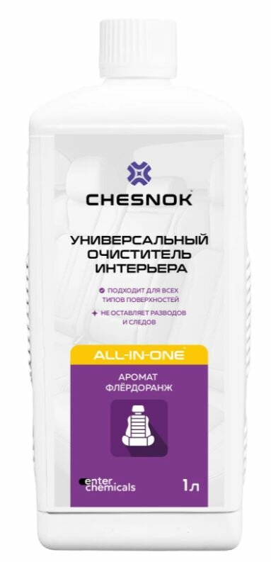 Очиститель интерьера CHESNOK All-in-One, универсальный, аэрозоль, 1 л