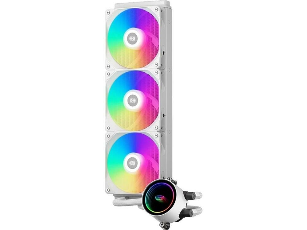 Система водяного охлаждения PcCooler DA360 WH ARGB Soc-AM5/AM4/1200/1700/1851 белый 4-pin 33.8dB Al 300W Ret (DA360-WHAWXX-GL)