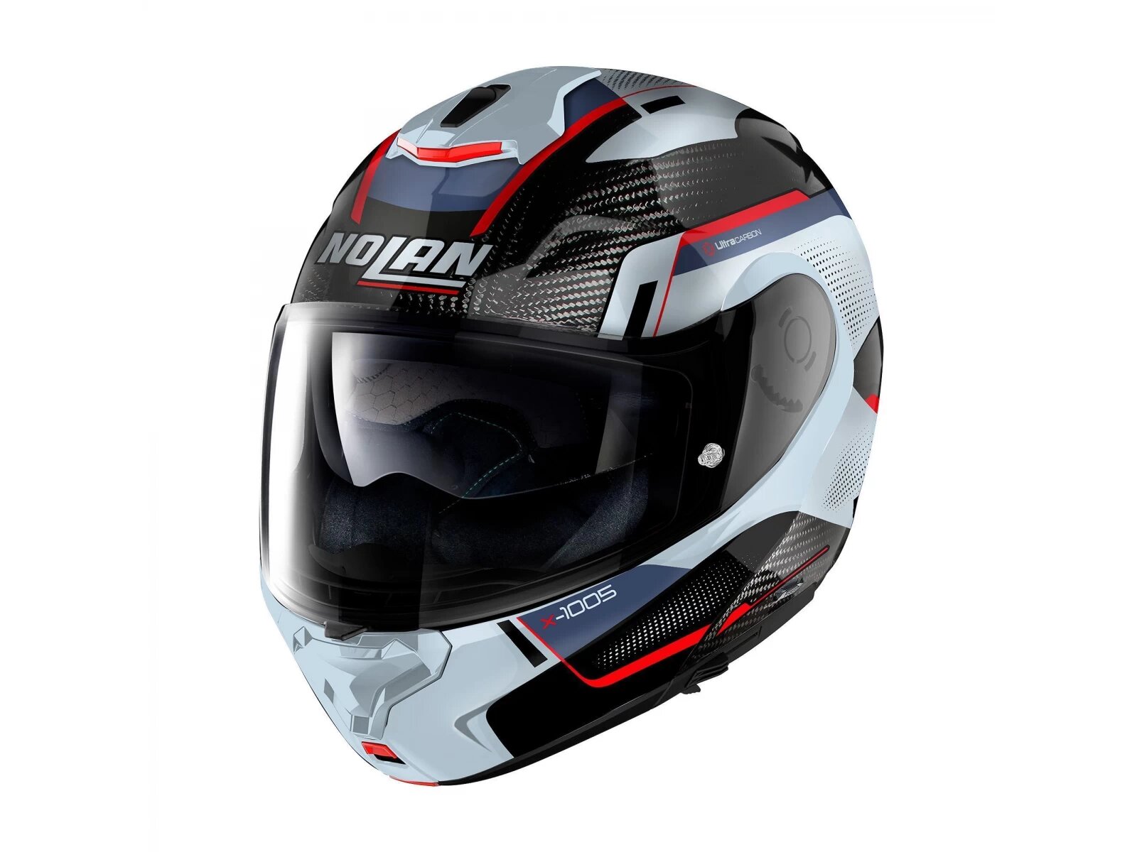 Мотошлем NOLAN X-1005 ULTRA CARBON (2024) Undercover N-Com 043, Carbon White/Red/Blue/Zephyr White, M