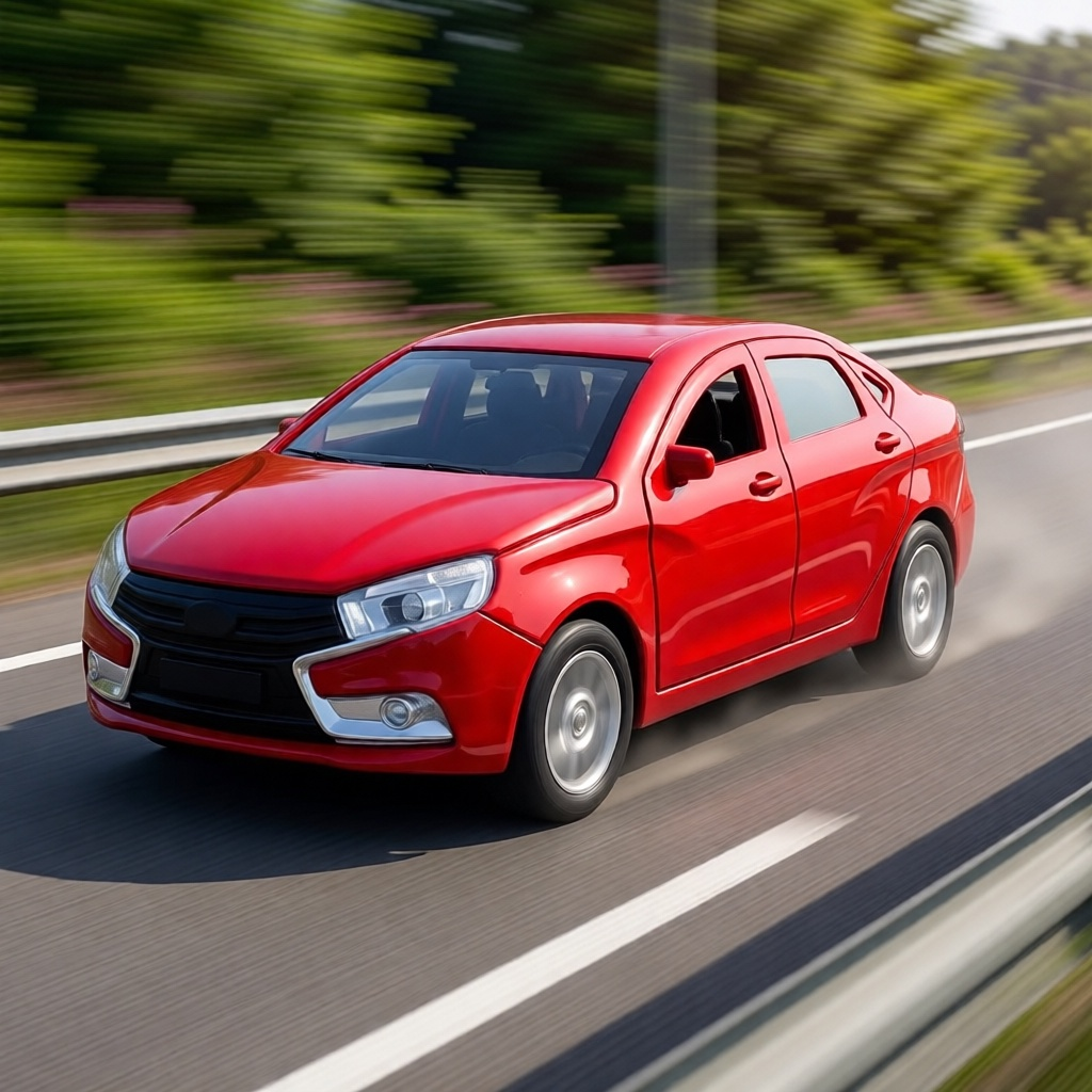 Металлическая машинка, ТехноПарк, LADA VESTA, 12 см, красный