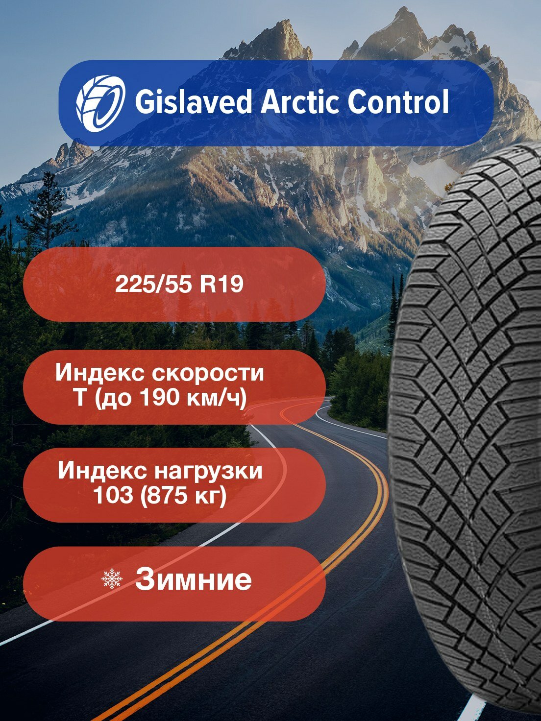Легковые Зимние Шины Gislaved Arctic Control 225/55 R19 103T б/к XL FR лип-16114200000 для легковых автомобилей и кроссоверов