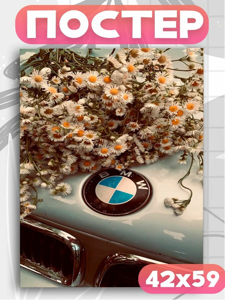 Постеры на стену авто Bmw , плакат 1шт, А2 размер.