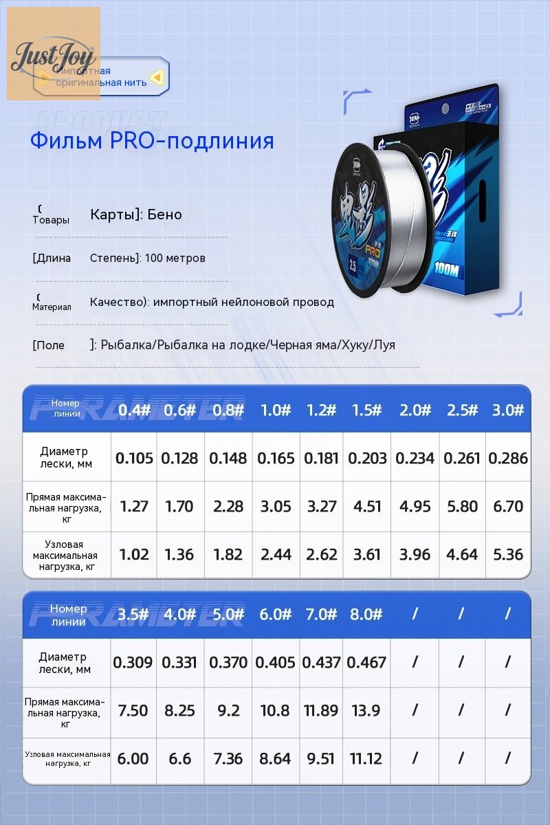 Прочная нейлоновая леска для морской и речной рыбалки