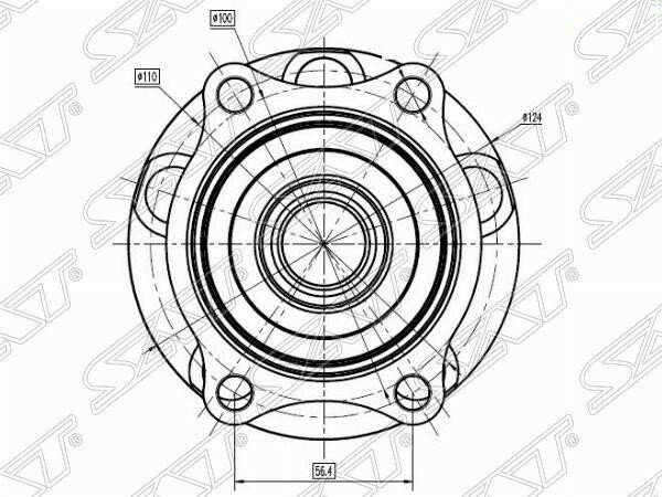 Ступичный узел задний SAT ST-28473-FG000 Subaru FORESTER SH / IMPREZA GH3, GH7, GH8 / LEGACY BM -'11