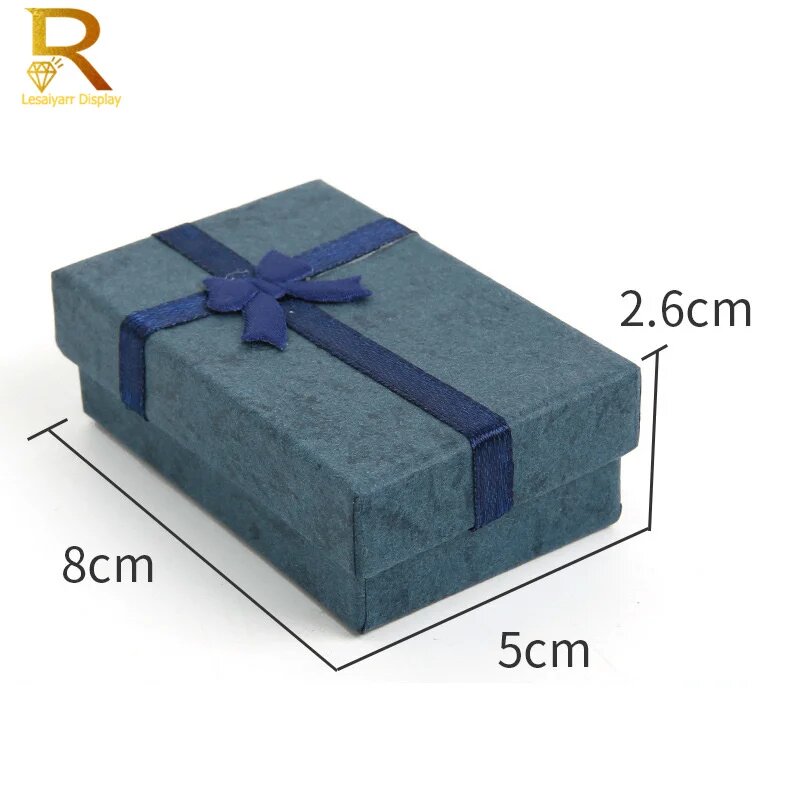 24шт Коробки для колец 5*8*2.6 см, Dark Blue