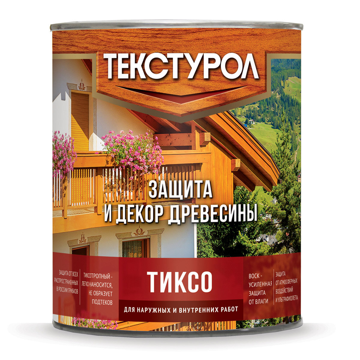 Средство для защиты древесины Палисандр Текстурол тиксо 1 л Эстония