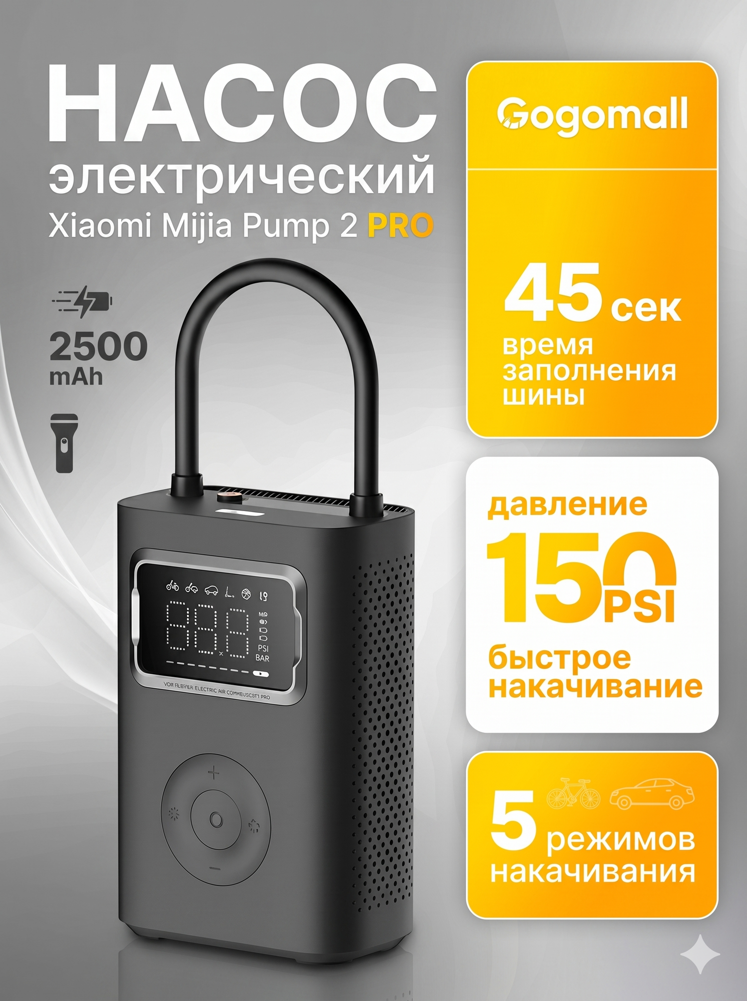 Умный электрический насос Xiaomi Mijia Pump 2 PRO (MJCQB07PQW)