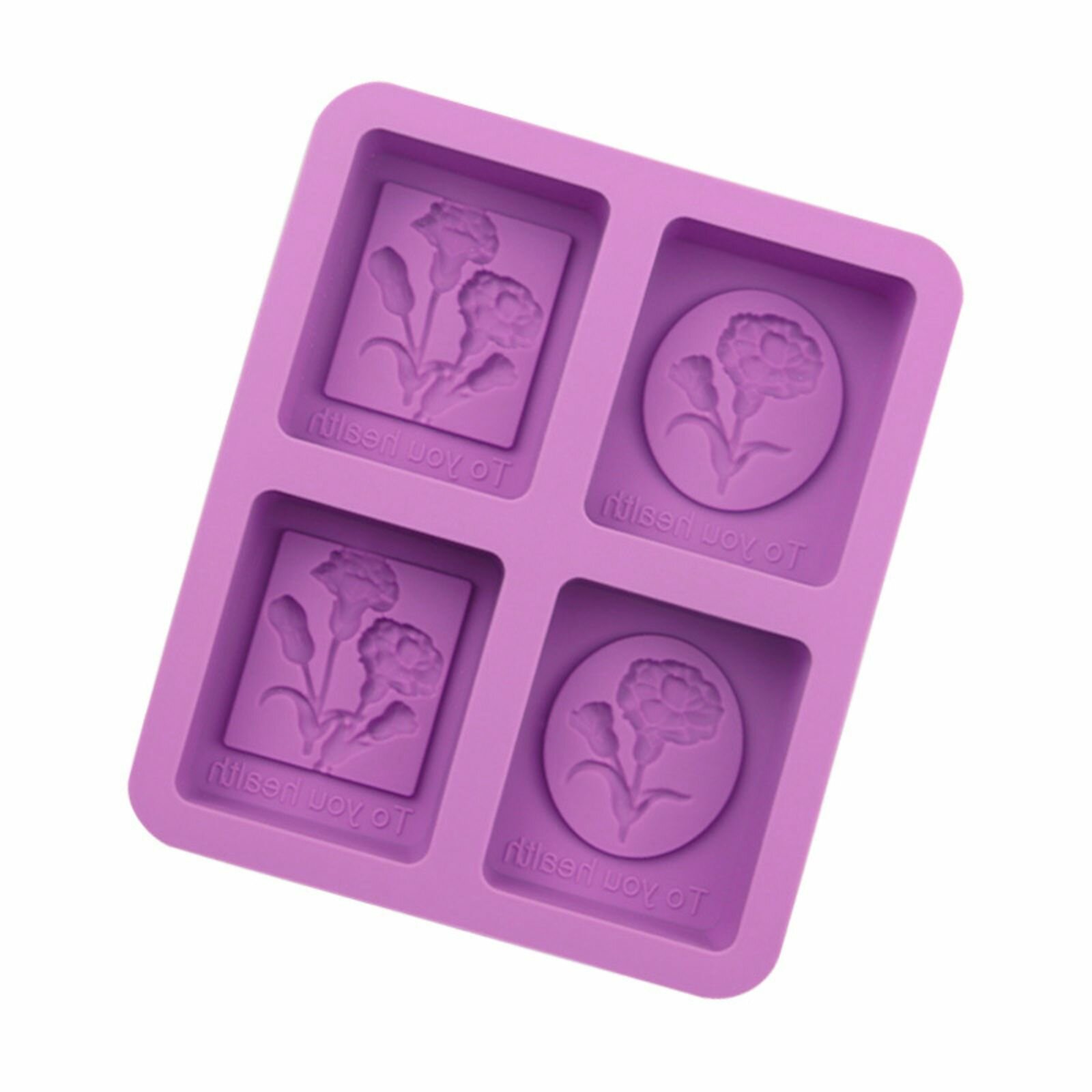 Квадратная силиконовая форма для изготовления ручного мыла и гипсовая форма для ароматической терапии с четырьмя гвоздиками