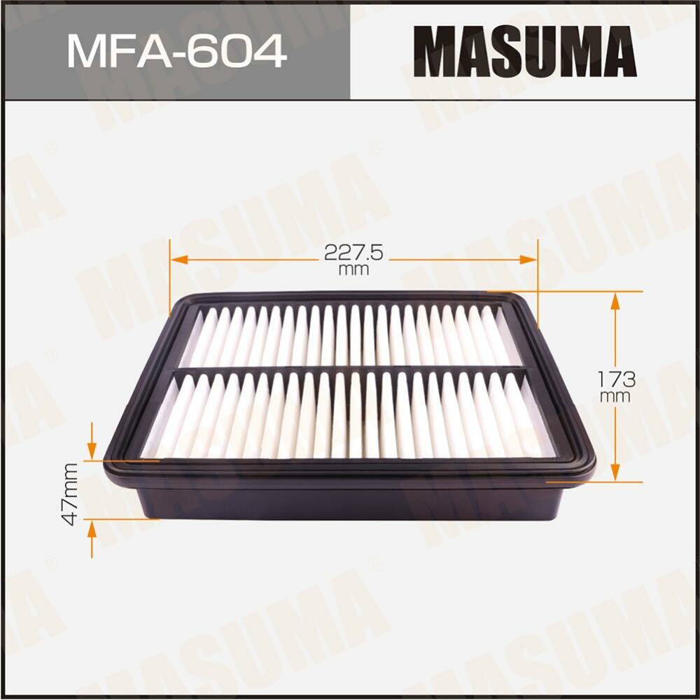Фильтр воздушный Высота, H: 40 мм/Длина, W: 227.5 мм Masuma, MFA-604