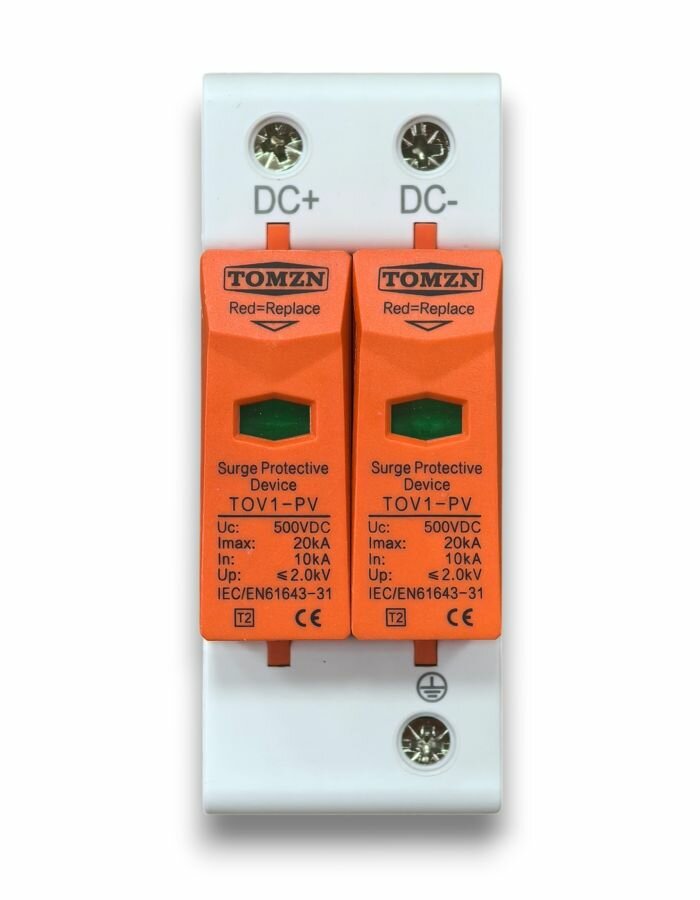 УЗИП постоянного тока SPD DC 500V 2P TOMZN TOV1-PV