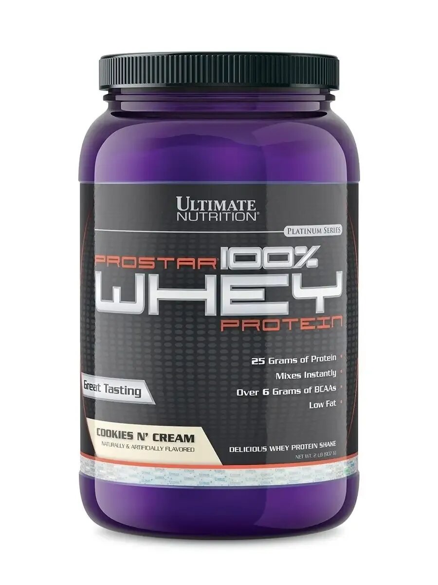 Протеин Ultimate Nutrition Prostar Whey Protein, печенье-крем, 908 г