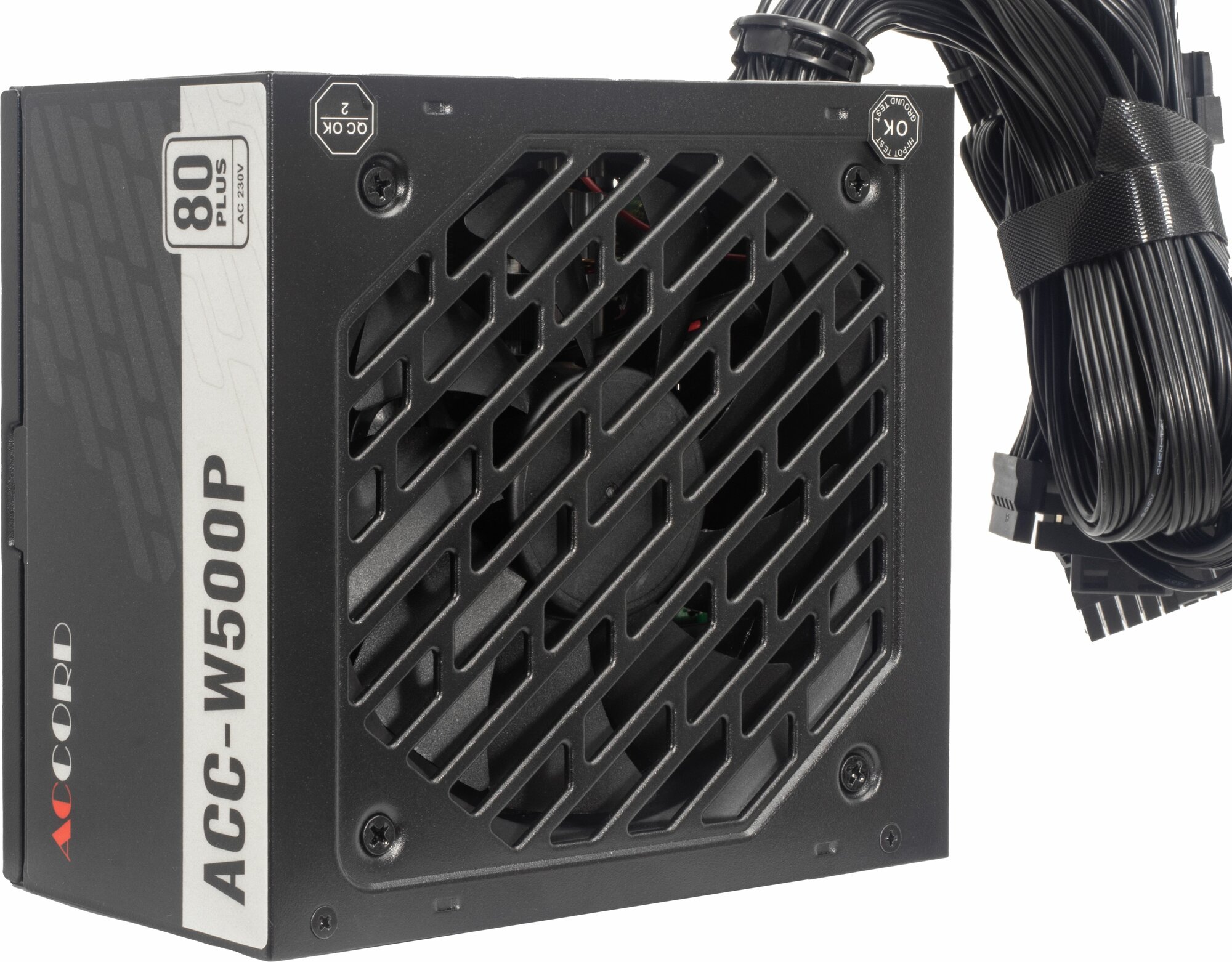 Блок питания Accord ATX 500W ACC-W500P 80+ white (20+4pin) APFC 120mm fan 6xSATA RTL
