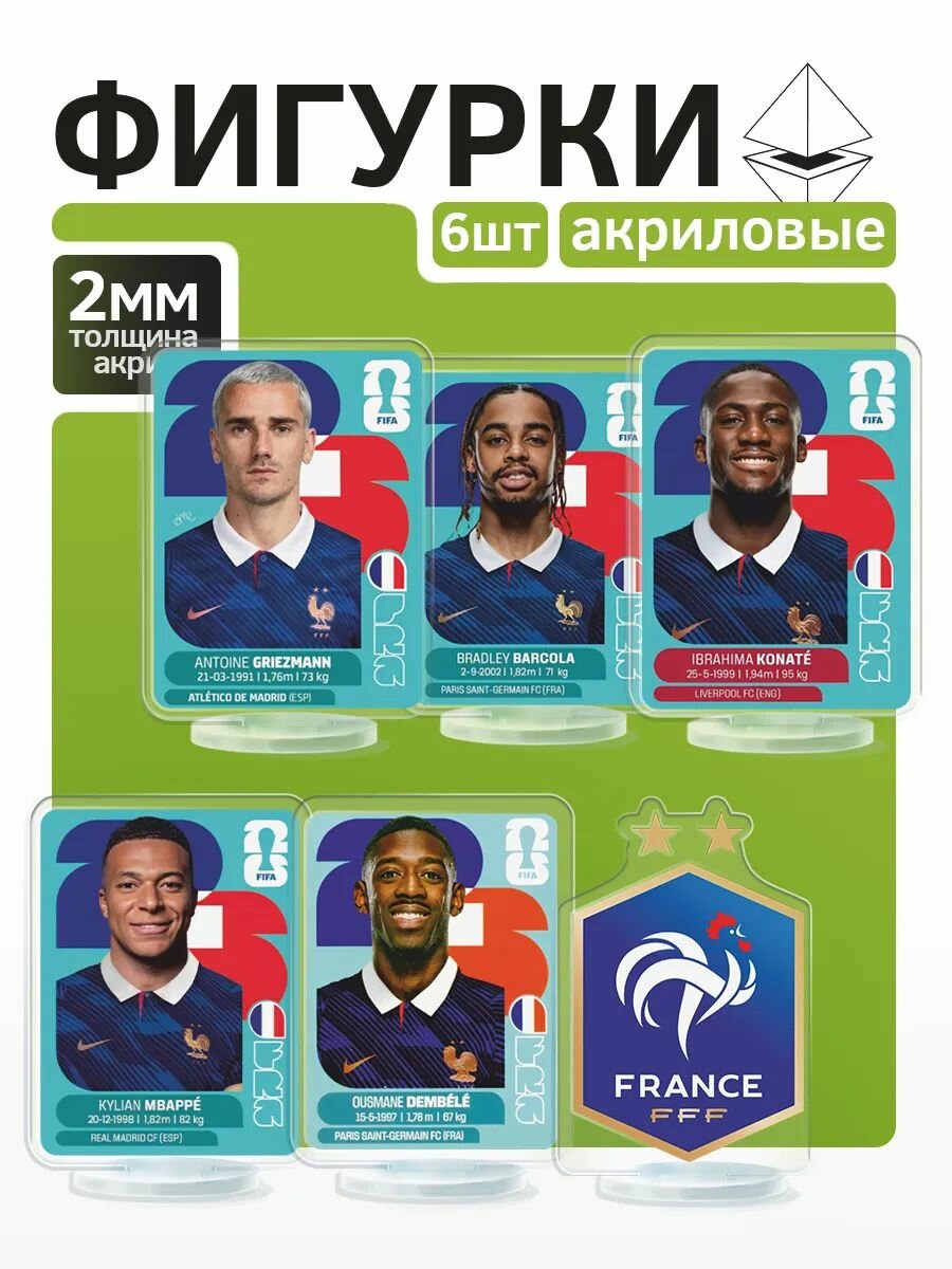 Акриловая фигурка набор Panini world cup 2026 Франция