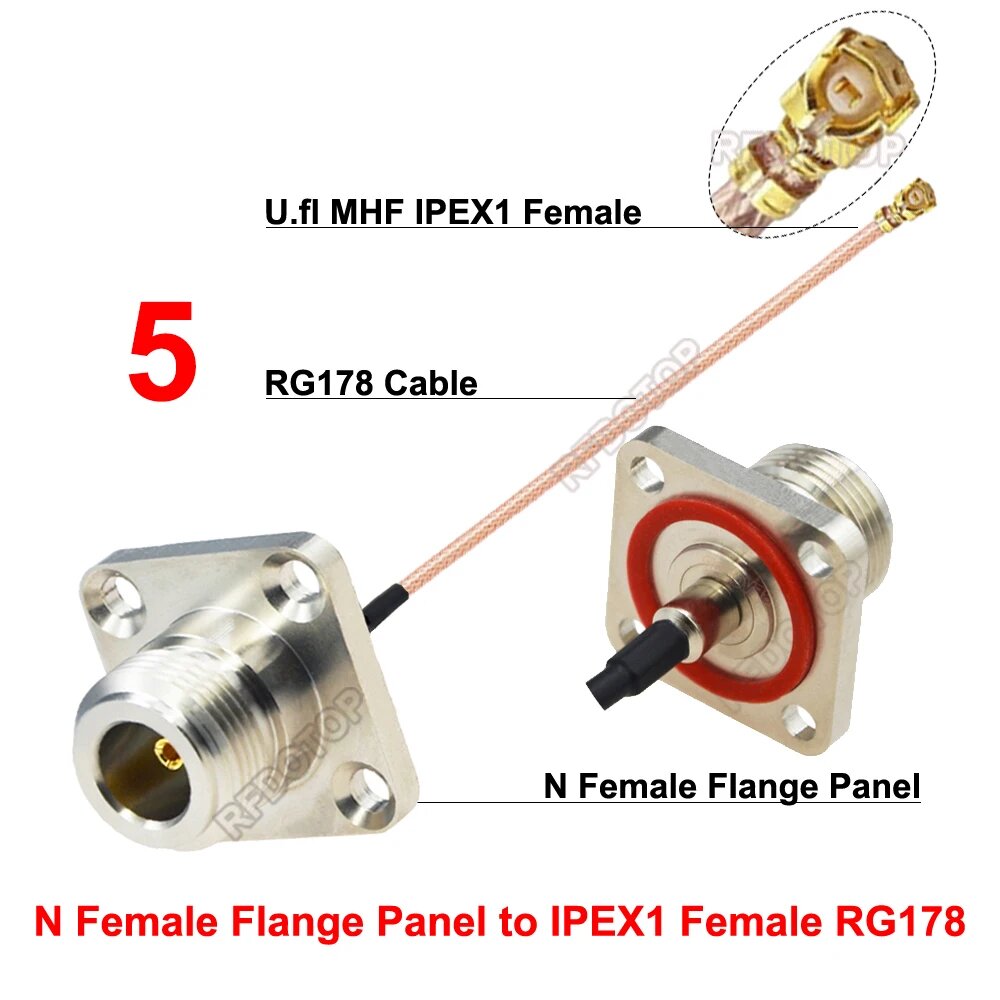 Кабельный узел RFDOTOP L16 N - uFL/MHF/IPX 20cm, FLN F to RF1 RG178