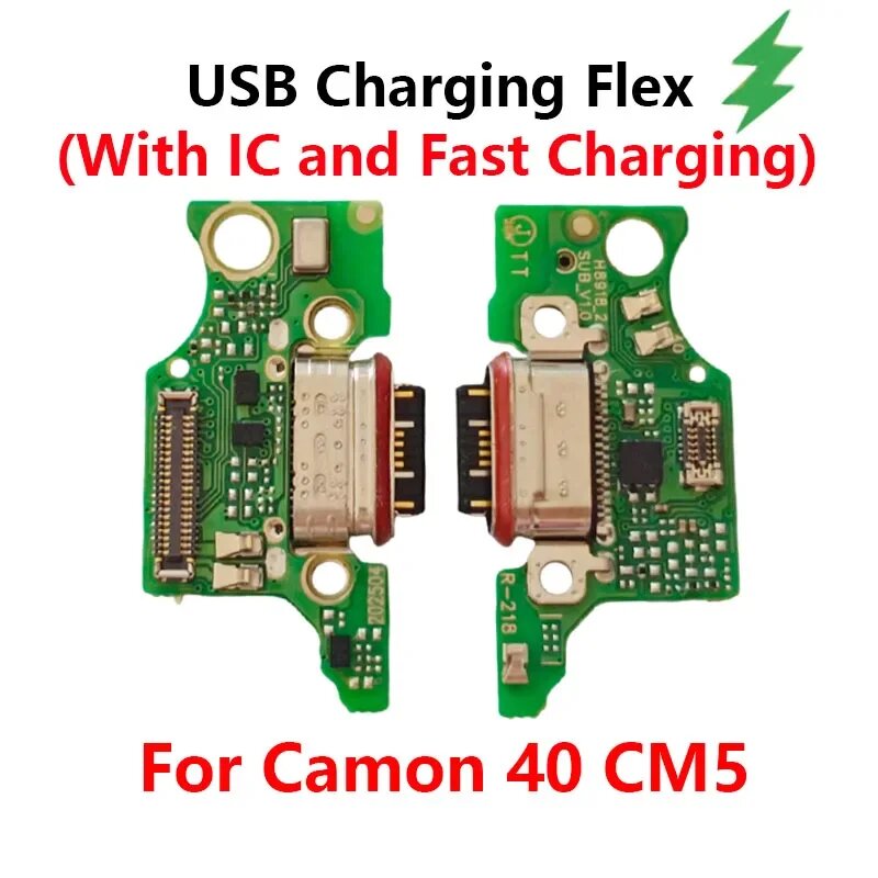 Для Tecno Camon 40 CM5: USB-порт для зарядки, док-станция с IC и плата быстрой зарядки, гибкий кабель, запчасти для ремонта