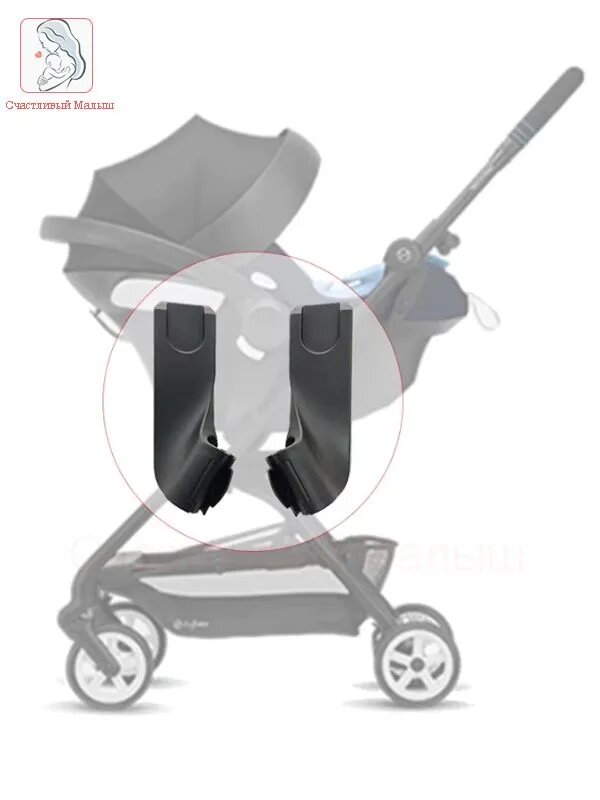 Eezy Адаптер для коляски, Подходит для моделей Cybex Eezy S Twist Переходник для автокресел Aton, Cloud Q/Z