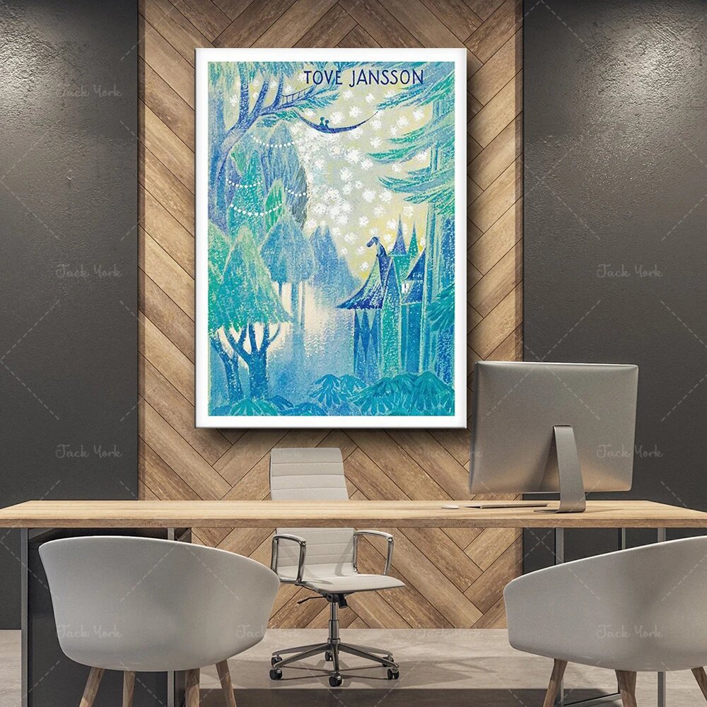 Плакат Tove Jansson Муминтролл, 15x20см, на холсте