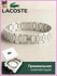 Браслет жесткий Lacoste мужской титановый сплав серебристый размер 21