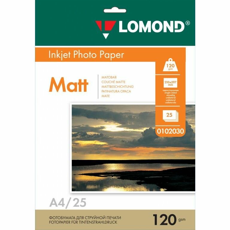 Фотобумага Lomond 0102030 A4 120г/м 25л матовая