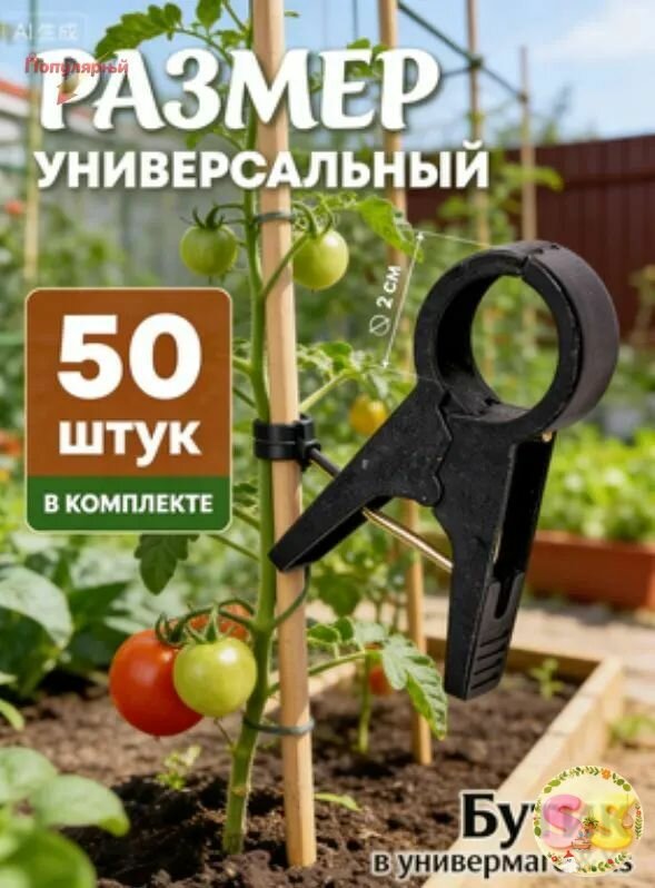 Клипсы для парника70 х 42мм, ABS пластик, 50 шт