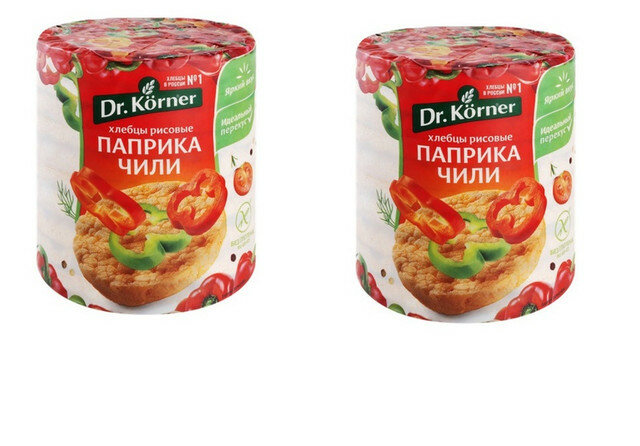 Dr. Korner Хлебцы Рисовые с паприкой и чили, 80г,2 шт