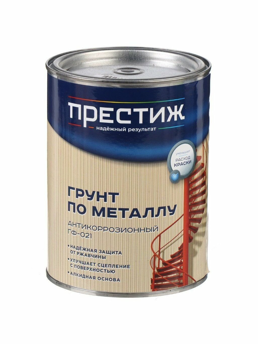 Грунт-эмаль Престиж Стандарт ГФ-021, матовый, черный, 0.9 кг — антикоррозионная защита для внутренних и наружных работ