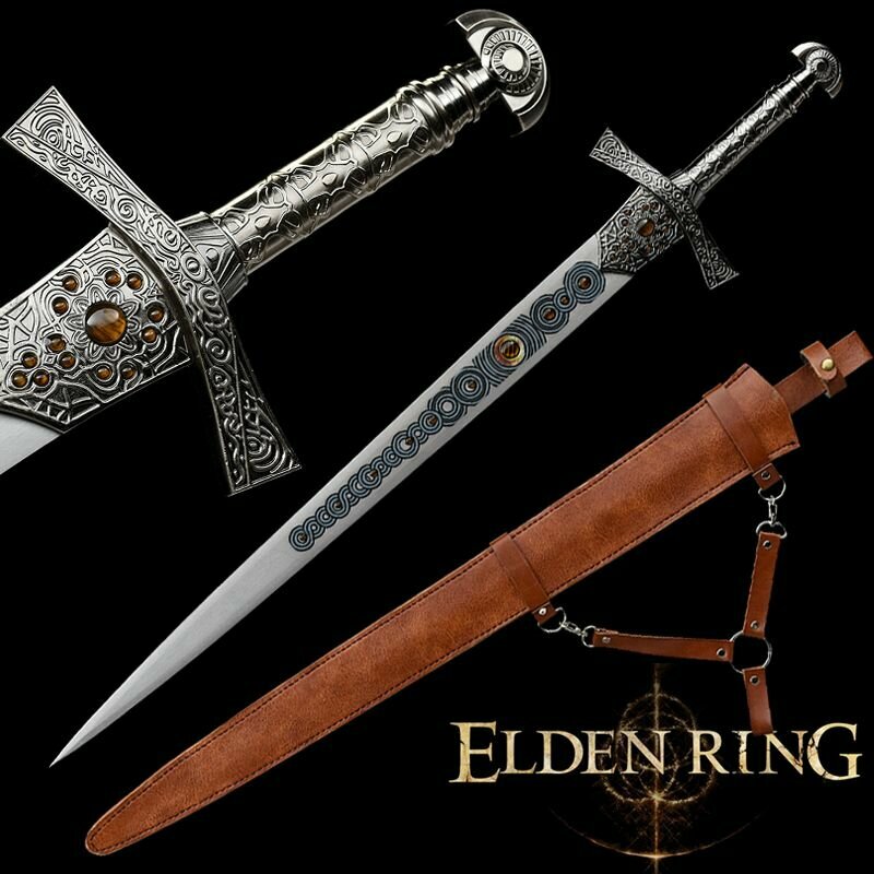 Рыцарский меч Микеллы из Elden Ring, незаточенный - 102.5 см с ножнами, нержавеющая сталь