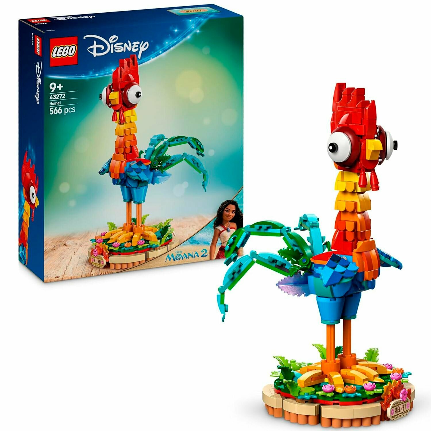Конструктор детский LEGO Disney Моана 2: петух Хей-хей, 566 деталей, возраст 9+, 43272