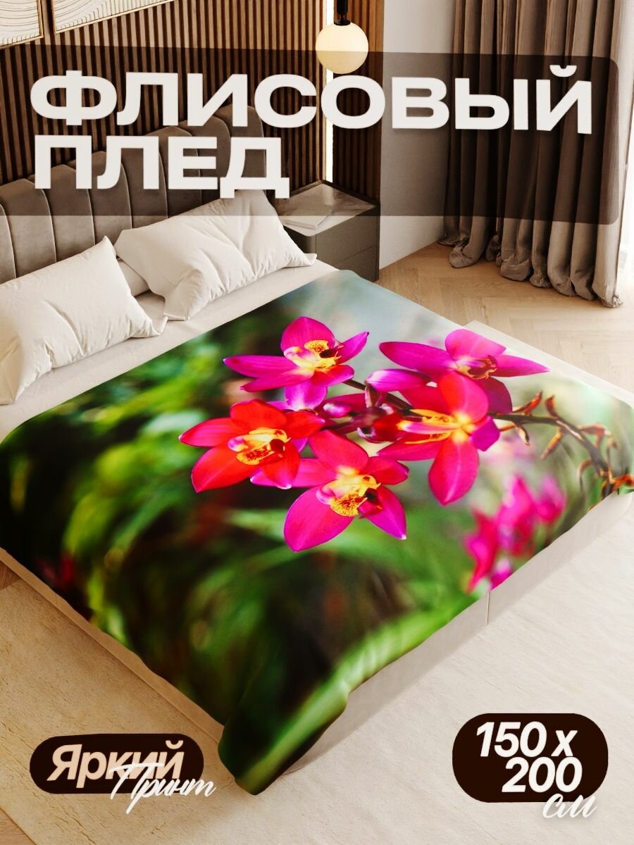 Плед флисовый 150х200 см мягкий теплый покрывало для дома