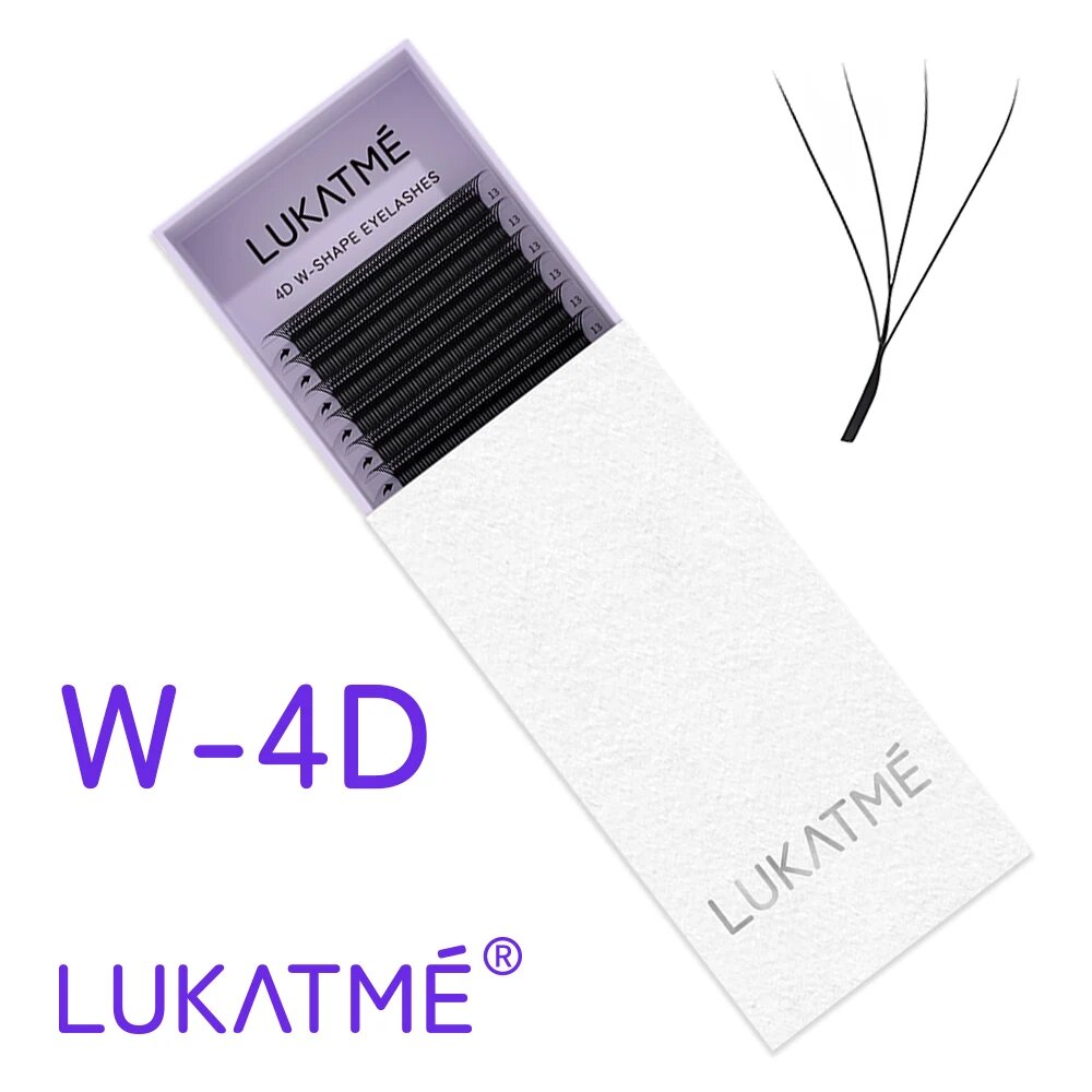 Nакладные ресницы LUKATME 4D W-образные 8-15 мм C, 9 мм, 4D W Lashes