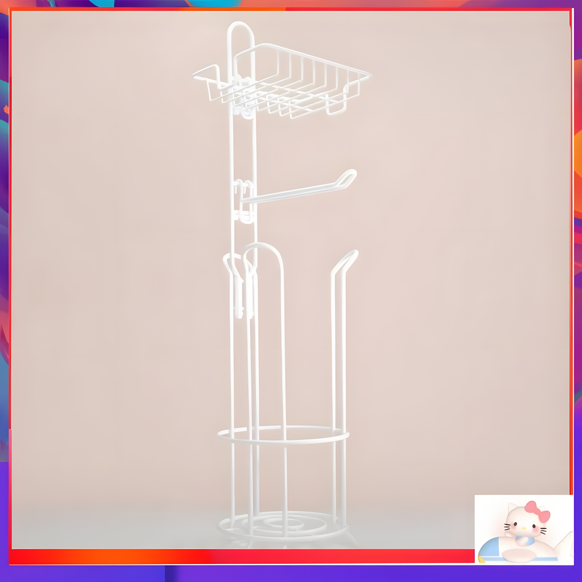 Держатель для туалетной бумаги с полкой, напольный, белый, 1 шт, 60x16x15 см