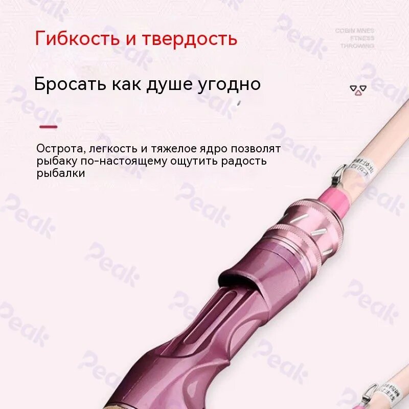 Удилище，168cm，Спиннинг для рыбалки с катушкой и набором приманок, легкий, для начинающих，Включает 18 аксессуаров — фото 1