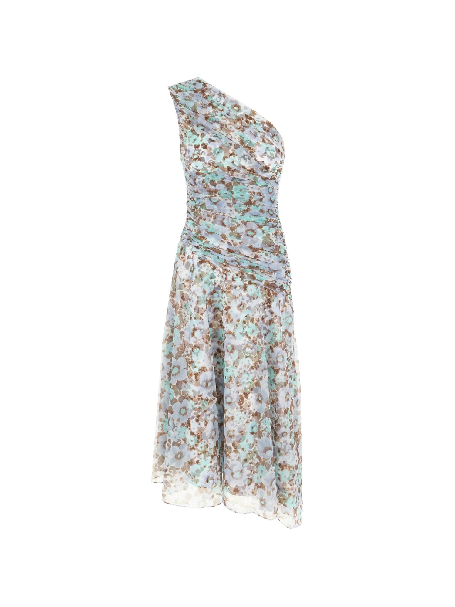 Платье One-shoulder floral-print asymmetric dress