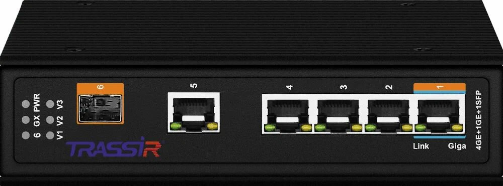 Неуправляемый промышленный коммутатор Trassir TR-NS15061S-150-4POE c 4 PoE портами