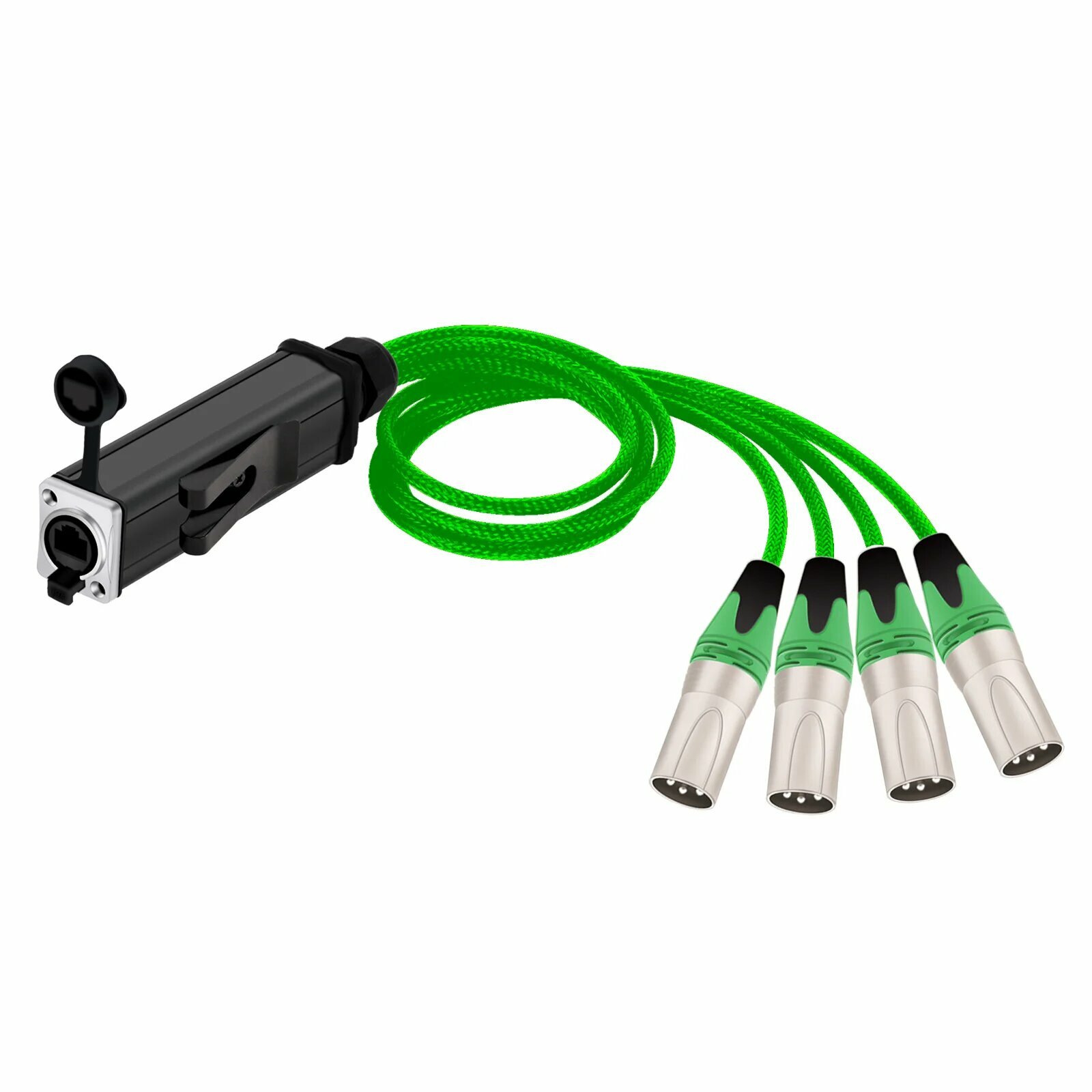 4-х канальный аудио кабель XLR-RJ45 Ethercon DMX D1001YJ-M-Green, 1m