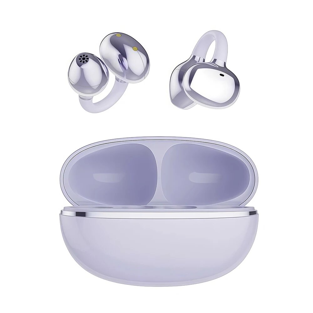 Беспроводные наушники-клипсы TWS F10 Bluetooth 5.3 Фиолетовый, purple