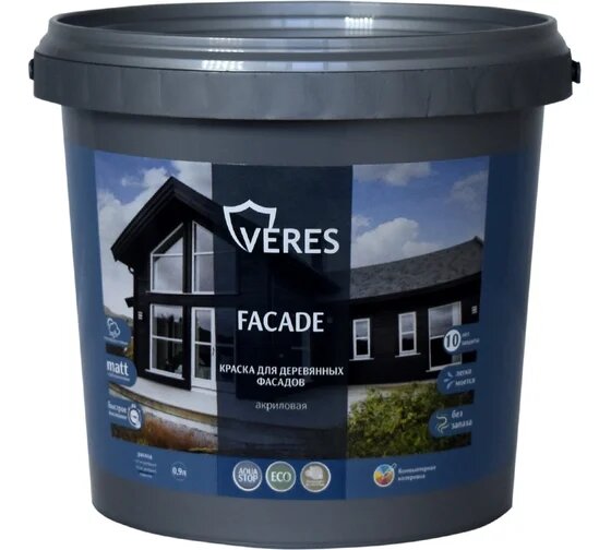 Краска акрил. универсальная "Veres" Facade медовый, мат, 0,9 л, (В)