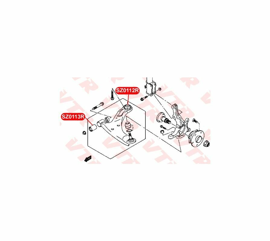 Сайлентблок перед прав/лев SUZUKI GRAND VITARA II (JT, TE, TD)