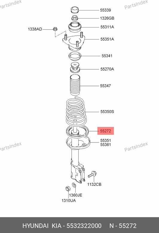 Демпфер пружины подвески, HYUNDAI/KIA/MOBIS 5532322000