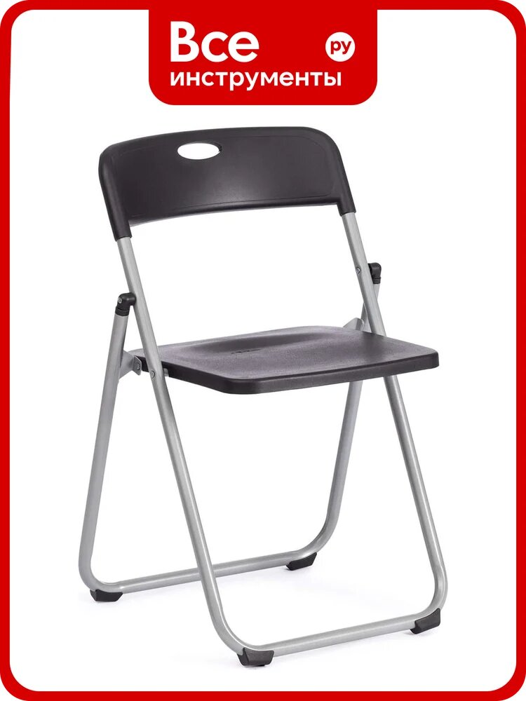 Складной стул Tetchair folder 3017h каркас: металл, сиденье/спинка: пластик, 49x46.5x73.5 см, black (черный) / grey (серый) 20469