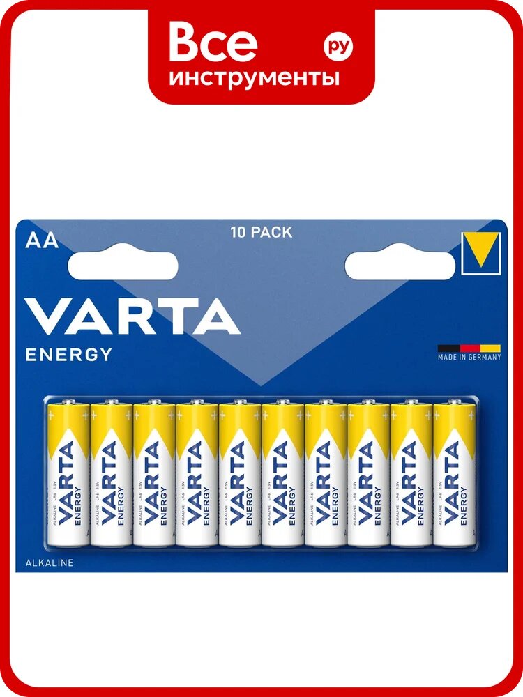 Батарейки Varta ENERGY AA 4008496674398, комфортной жизни, щелочная технология, для бытовой электроники