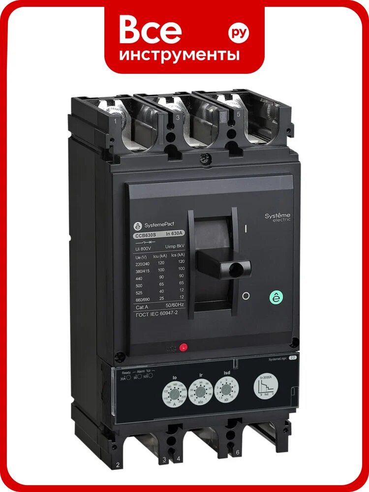 Автоматический выключатель Systeme Electric SPC400 50KA 3P3D S2.3 250A SPC400N25023L3DF