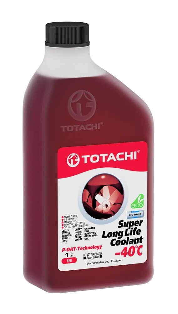 Антифриз Красный TOTACHI SLLC (-40C) 1 л лобридный P-OAT