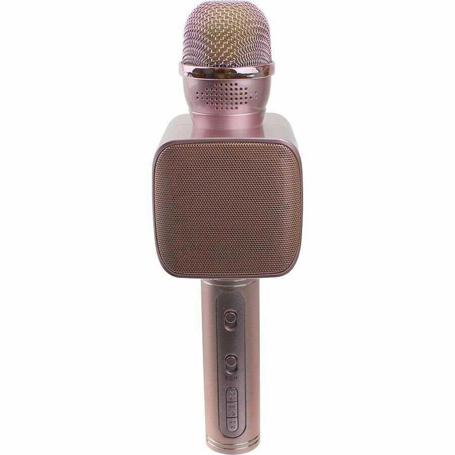 Микрофон караоке YS-68 USB/microSD встроенная колонка, розовый
