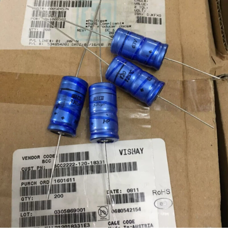 VISHAY BC 63V330uf 120 125°C Аудиофильтрующий электролитический конденсатор 1шт цена