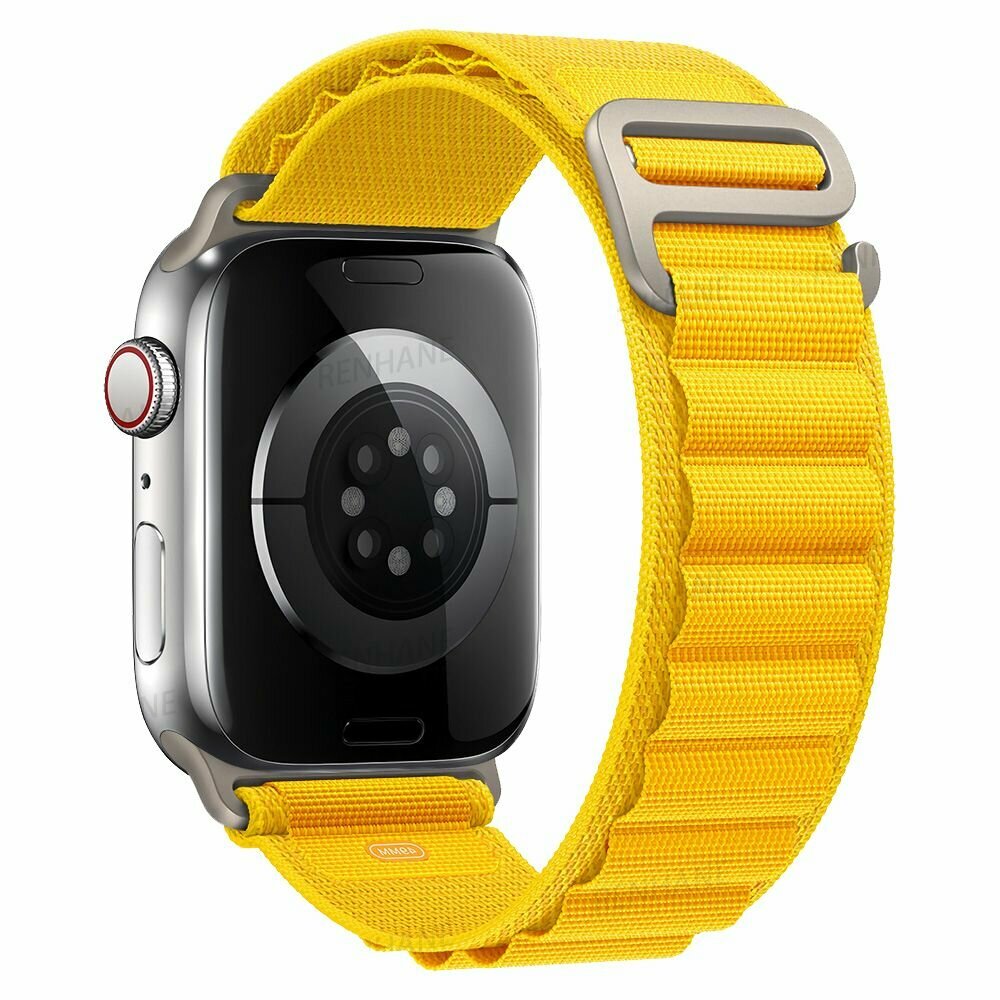 Тканевый ремешок для смарт-часов Apple Watch Series 1-10 и SE 38mm , 40mm , 41mm / Нейлоновый браслет Альпийская петля ремень для умных часов Эпл Вотч ремешок нейлоновый альпийская петля для apple watch