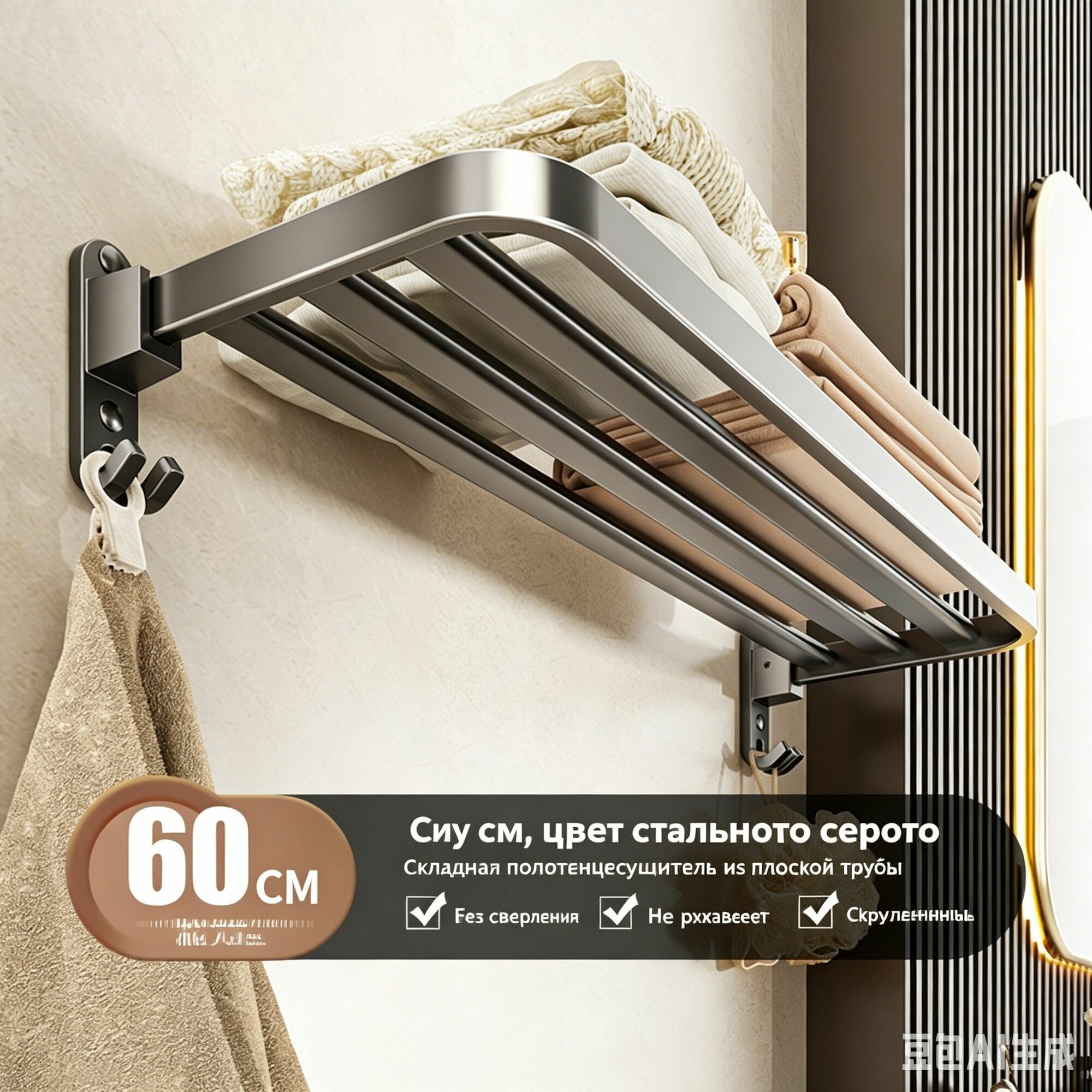 Сушилка для белья настенная, 40 см х 10 см, 1 шт，Экономика, доступные, из Китая. Срочный транспорт.