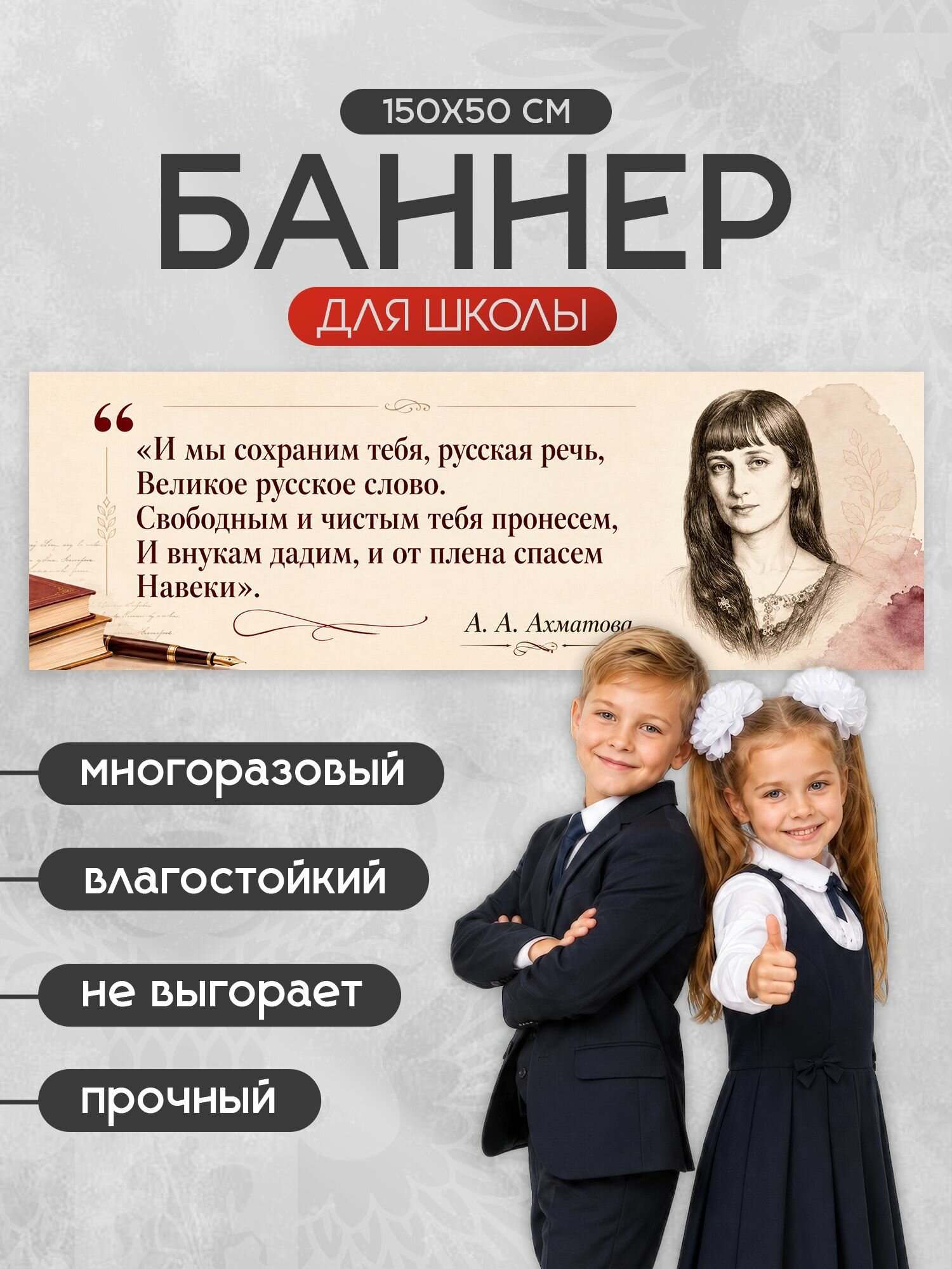 Плакат для школы баннер писатели и поэты