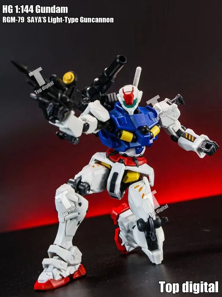Сборная Игрушечная фигурка модель HG 1:144 RGM-79 SAYA S Light-Type Guncannon, Высококачественная модель, Поставляется с бесплатными наклейками и кронштейнами
